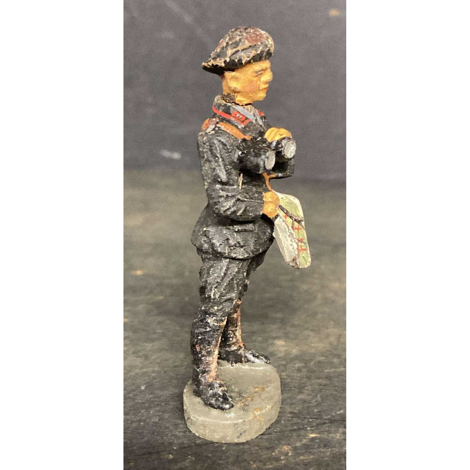 Elastolin Soldier Tank Officer, Panzer, with map