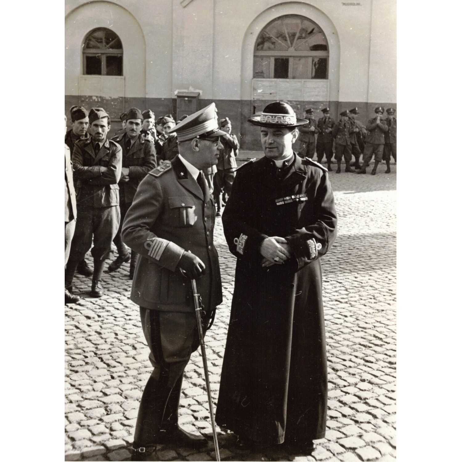 Photo of a Bishop, Military Chaplain, and Colonel of the Commissariat